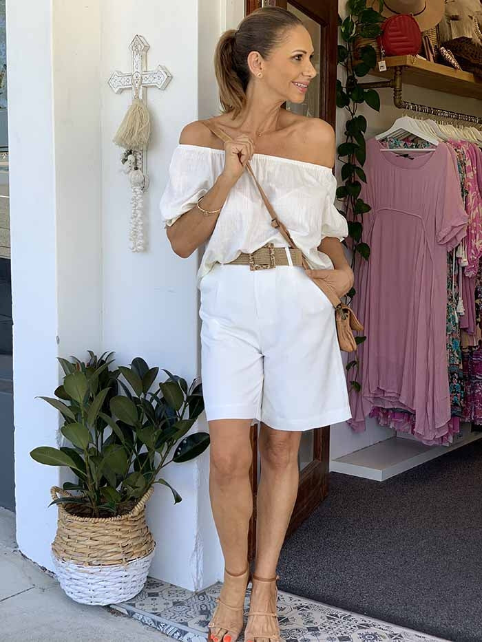 Structured Shorts - White – Style Me Luxe